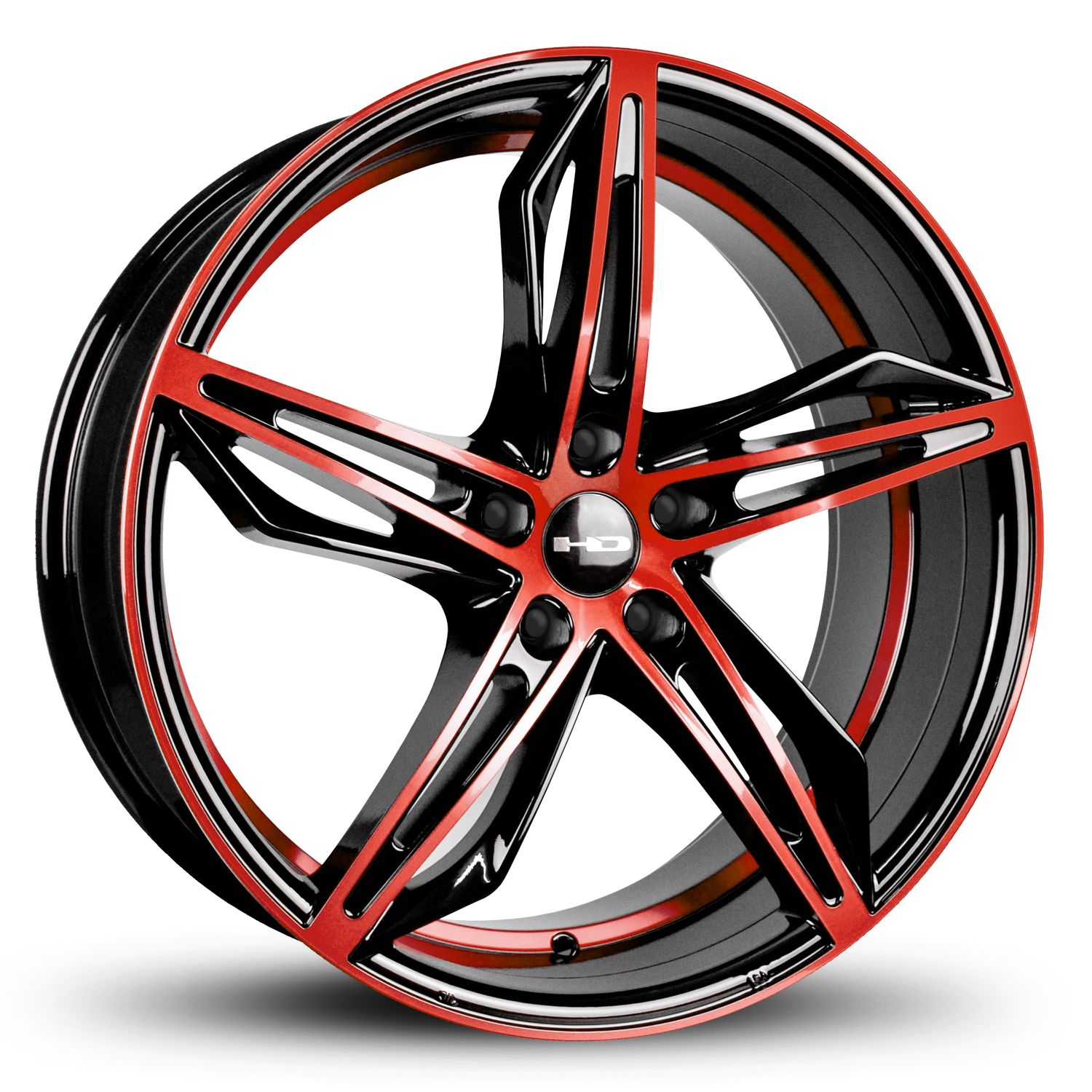 HD Wheels Fly Cutter 18x8 +35 5x114.3mm 73.1mm Gloss Red&BK/Machined F