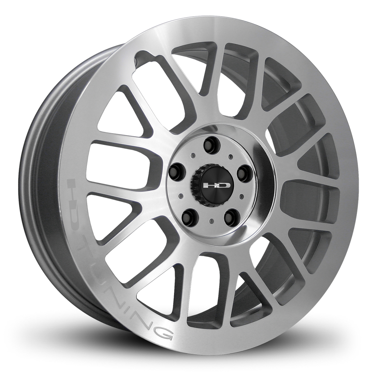 HD Wheels Gear 18x7.5 +35 5x120mm 72.56mm Gloss Silver/Machined Face ...