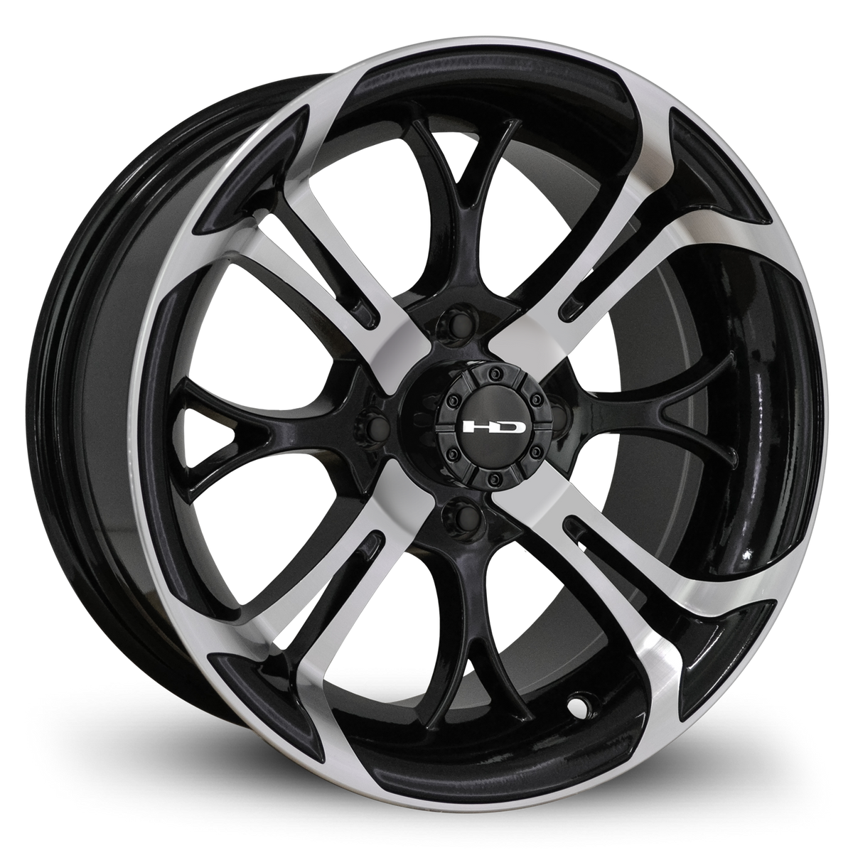 HD Golf Spinout 14x7 -10 4x101.6mm 68.2mm Gloss Black/Machined Face ...