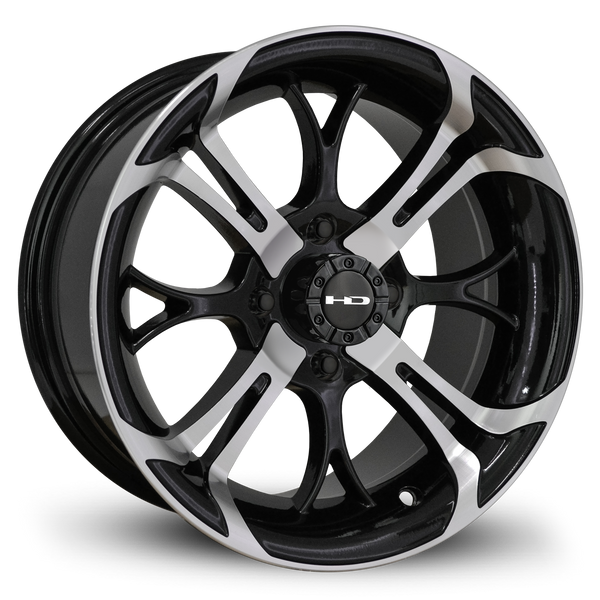 HD Golf Spinout 14x7 -10 4x101.6mm 68.2mm Gloss Black/Machined Face ...