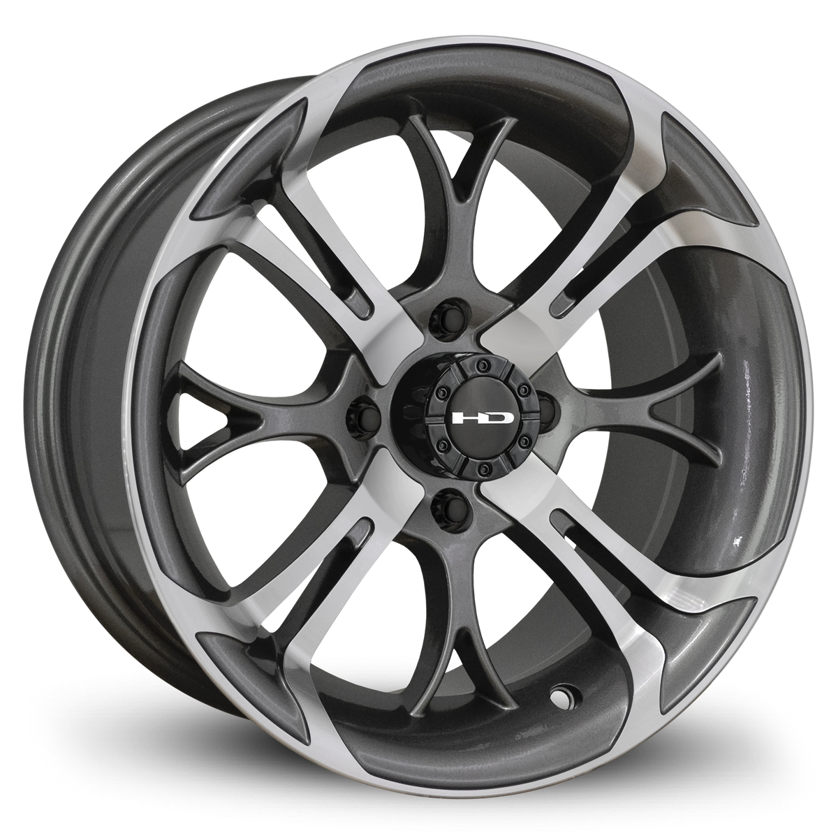 HD Golf Spinout 14x7 -10 4x101.6mm 68.2mm Gloss Gun Metal/Machined Fac ...
