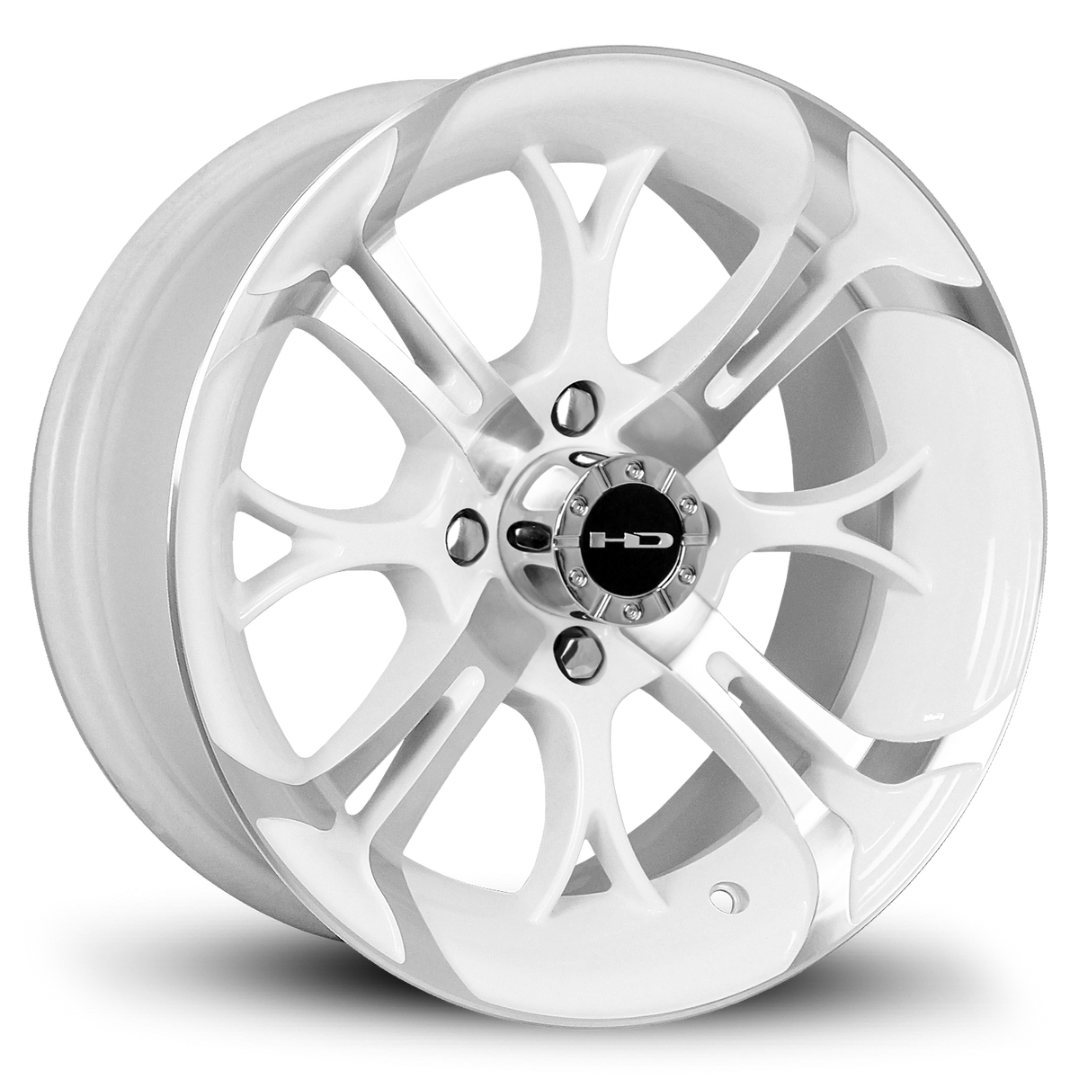 HD Golf Spinout 14x7 -10 4x101.6mm 68.2mm Gloss White/Machined Face ...
