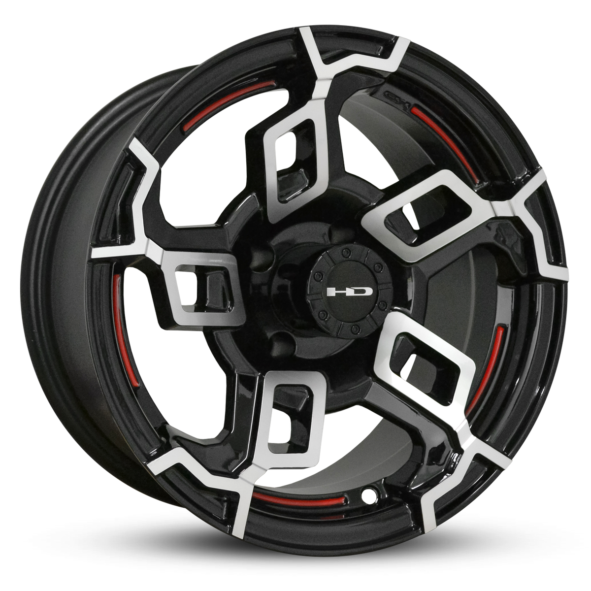 HD Golf Switch 14x7 -14 4x101.6mm 68.2mm Gloss Black/Mach Face&Redline ...