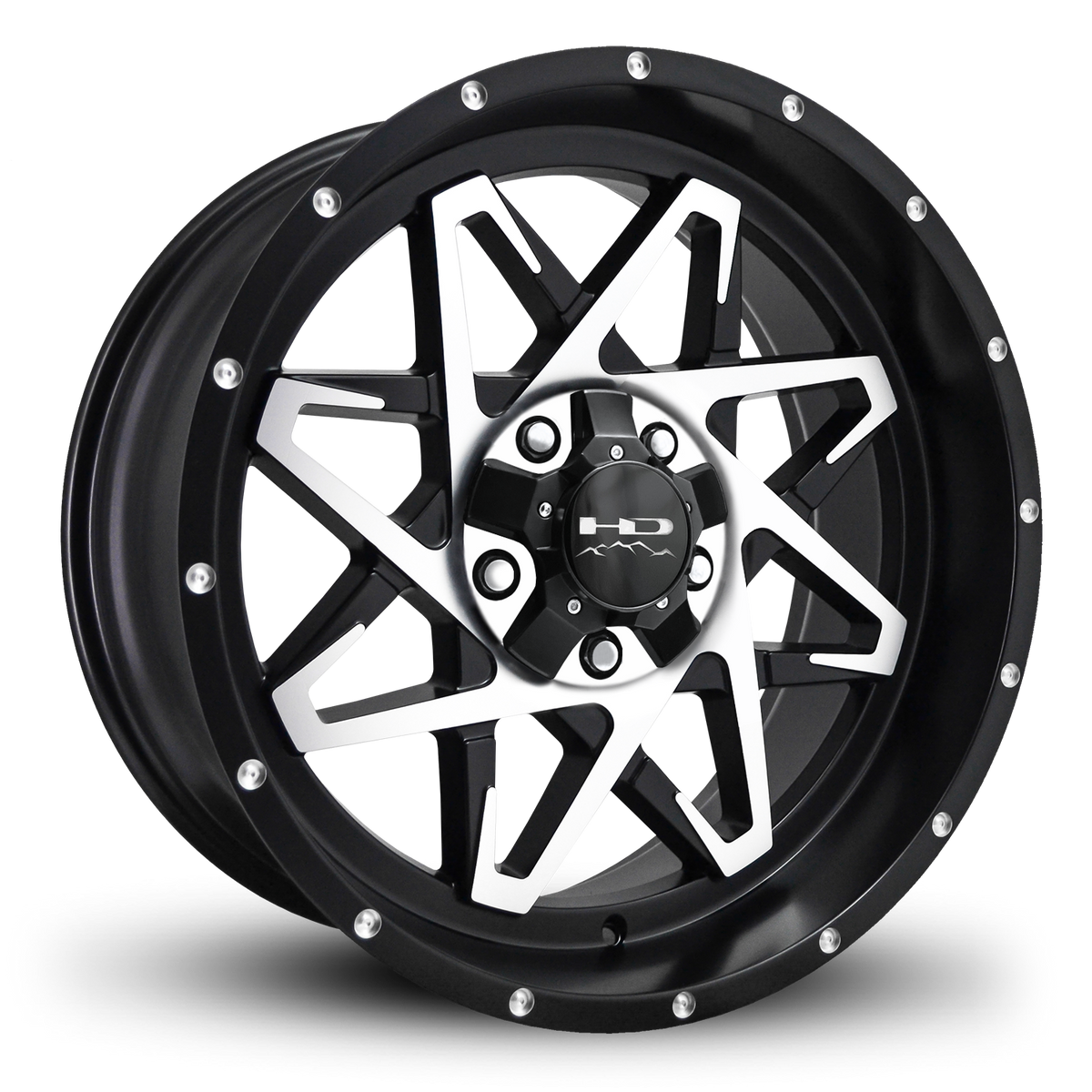 HD Offroad Caliber 20x9 +0 5x127/5x139.7mm 106.2mm Satin Black/Machine ...