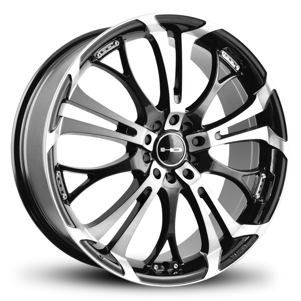 HD Wheels Spinout 22x8.5 +45 5x127/5x114.3mm 73.1mm Gloss Black/Machin ...