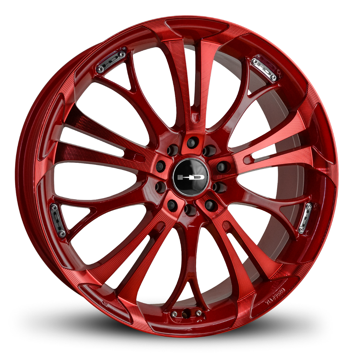 HD Wheels Spinout 20x8 +20 5x115/5x120mm 74.1mm Sonic Red – HPD Wheels
