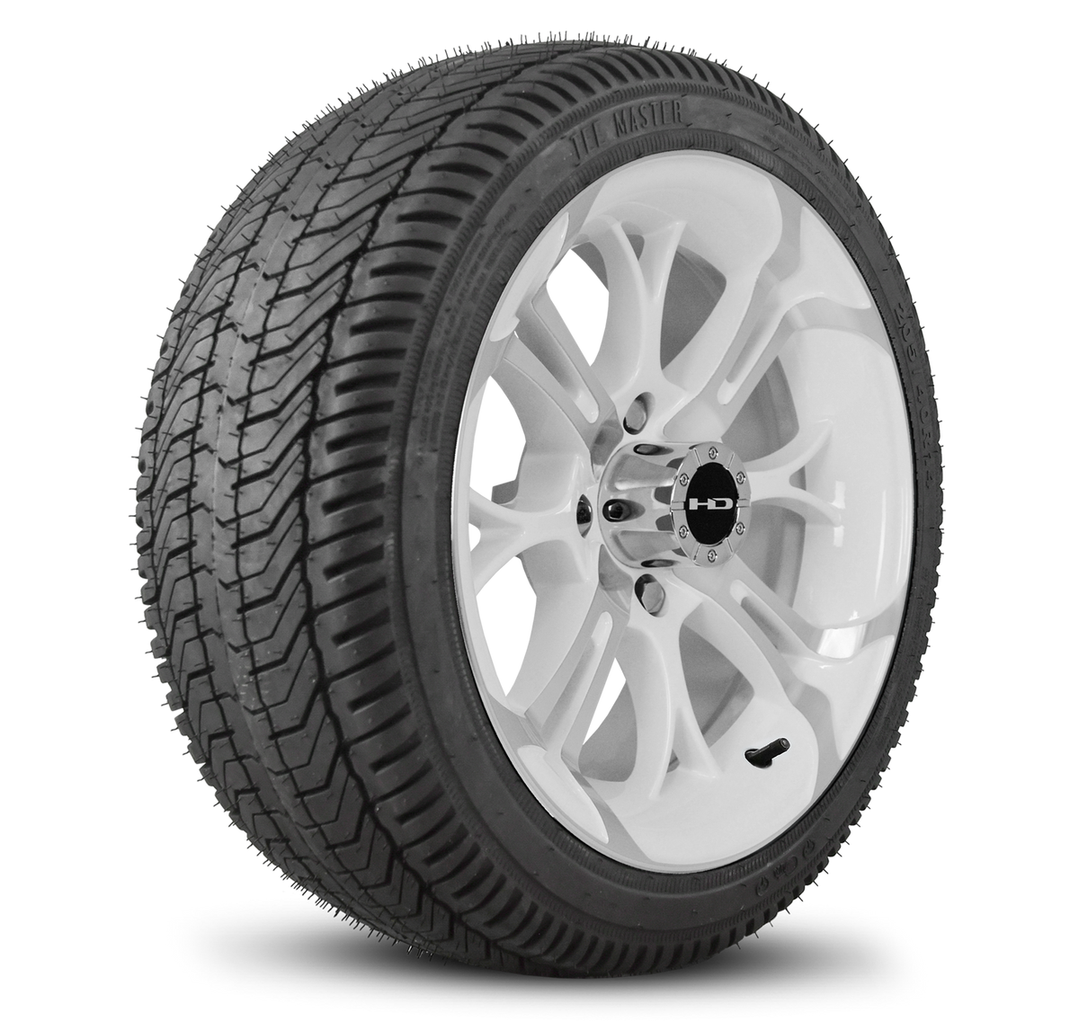 4pc HD Golf Wheel Tire Packages 14x7 Spinout White 205/40-R14 2054014 ...