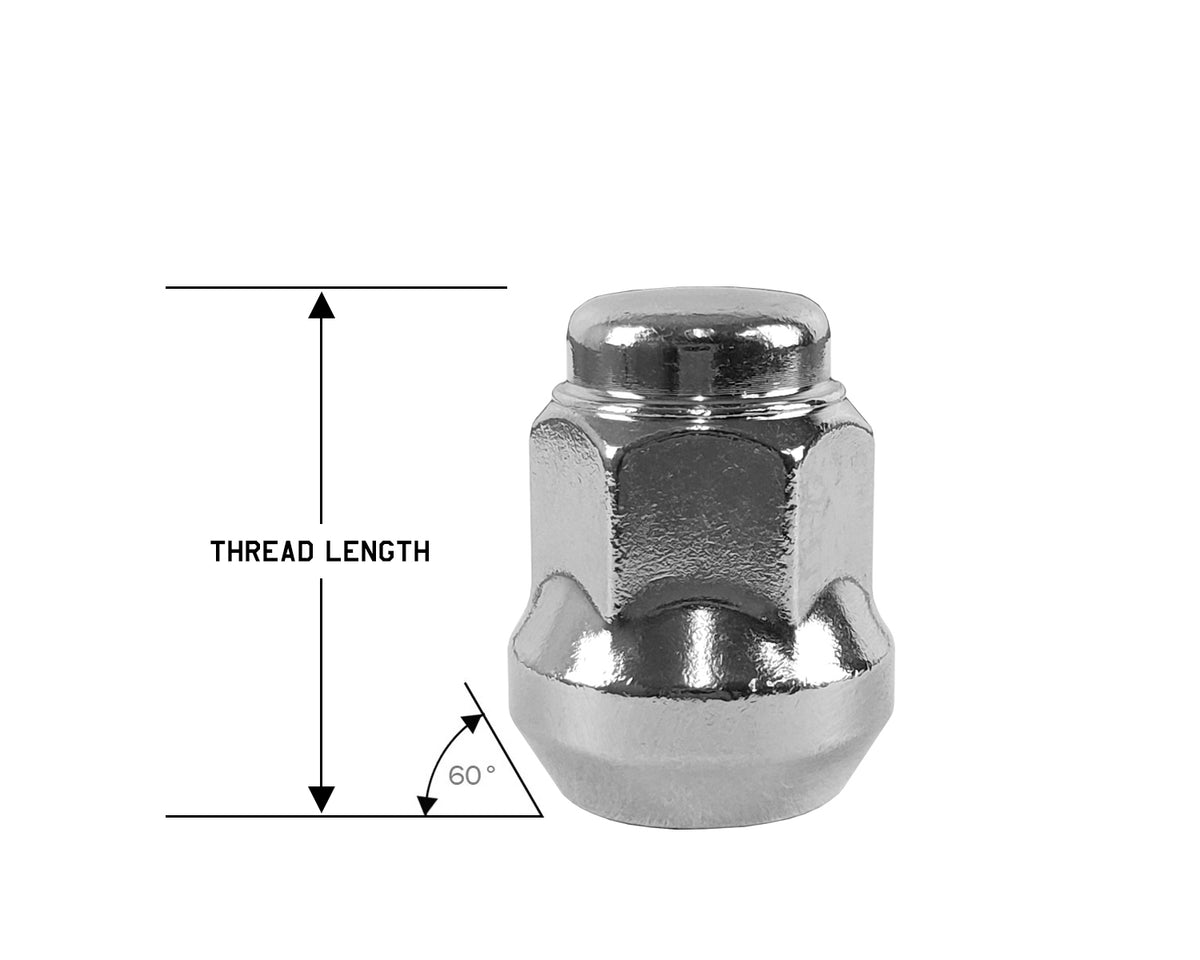 Perfectly Tight 17mm Hex Lug Nut Tapered Seat 10x1.25 x 28mm - Chrome ...
