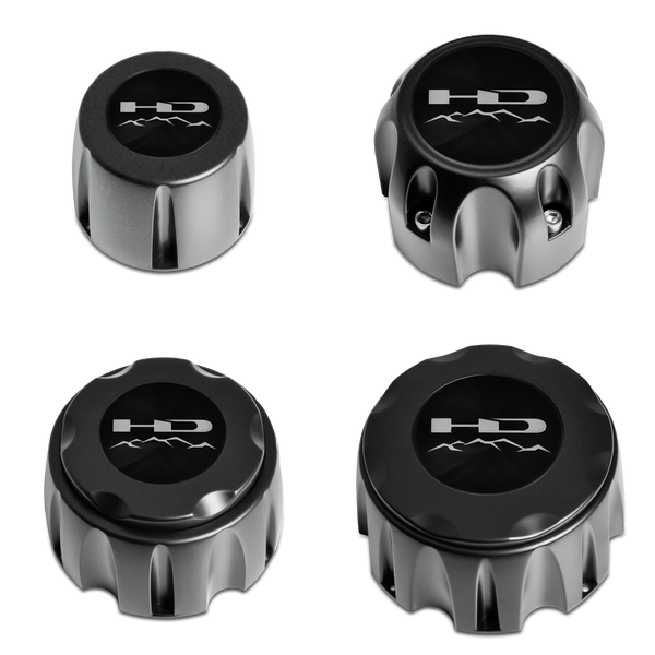 Buy New Replacement HD Off-Road Truck Wheel Center Caps Black & Logos ...
